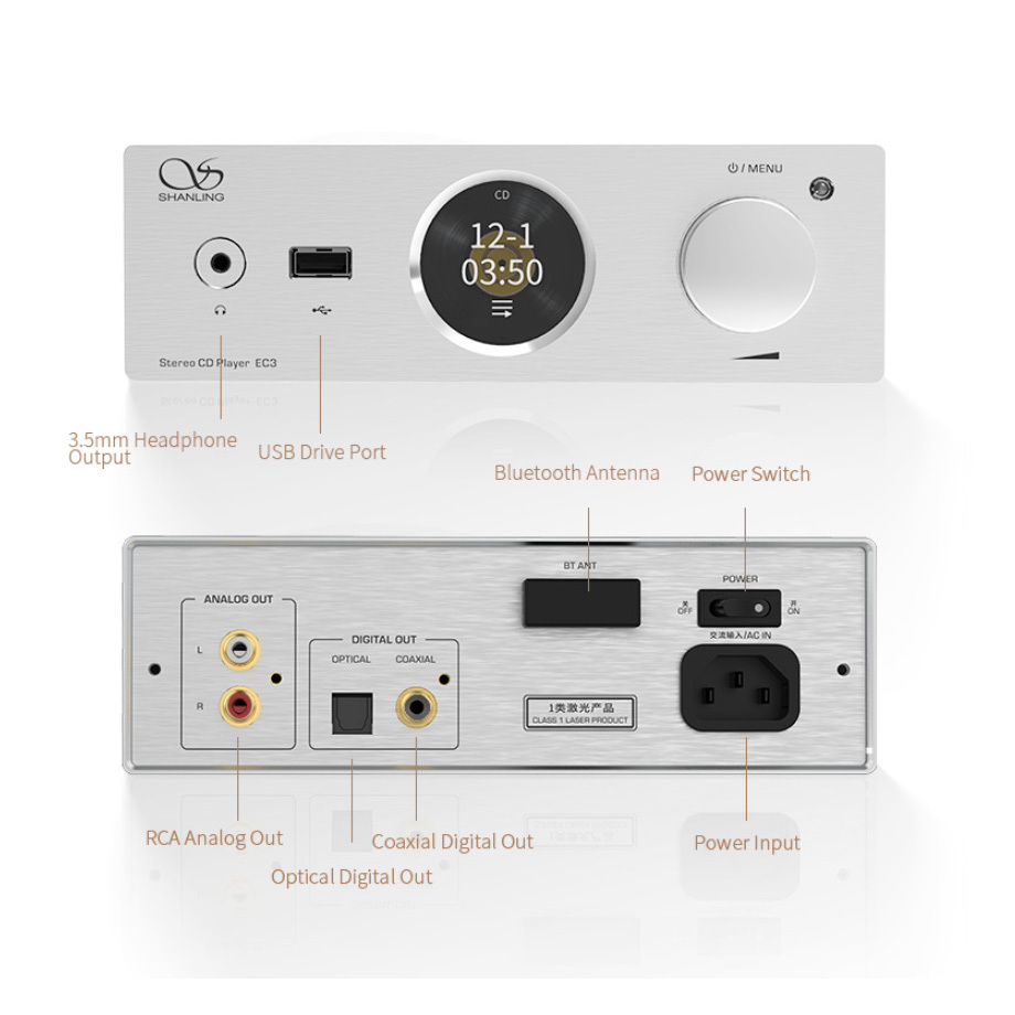Shanling EC3 Silber CD-Player mit Bluetooth